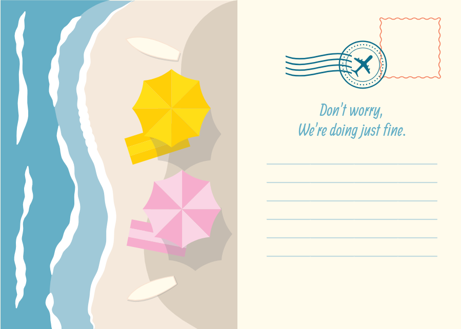 Life is a beach - Post card | Free card template | Studio